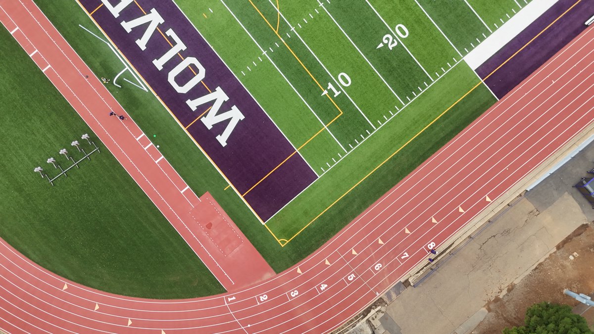 Drone 3d model of Shasta High School Athletic Field American Football ...
